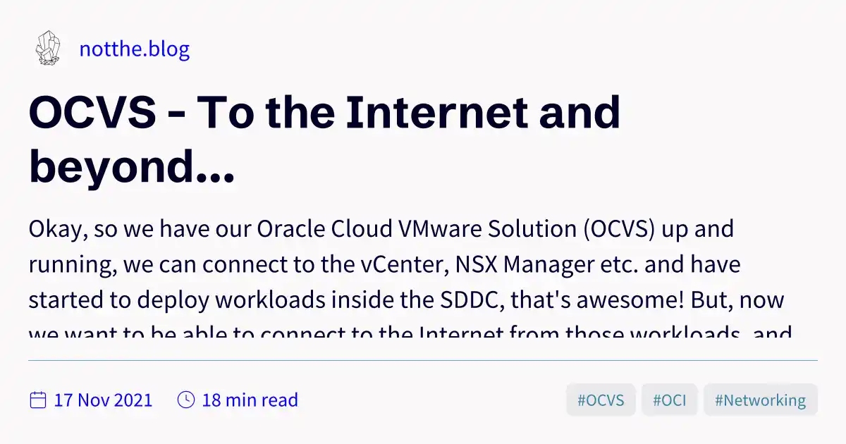OCVS - To the Internet and beyond...