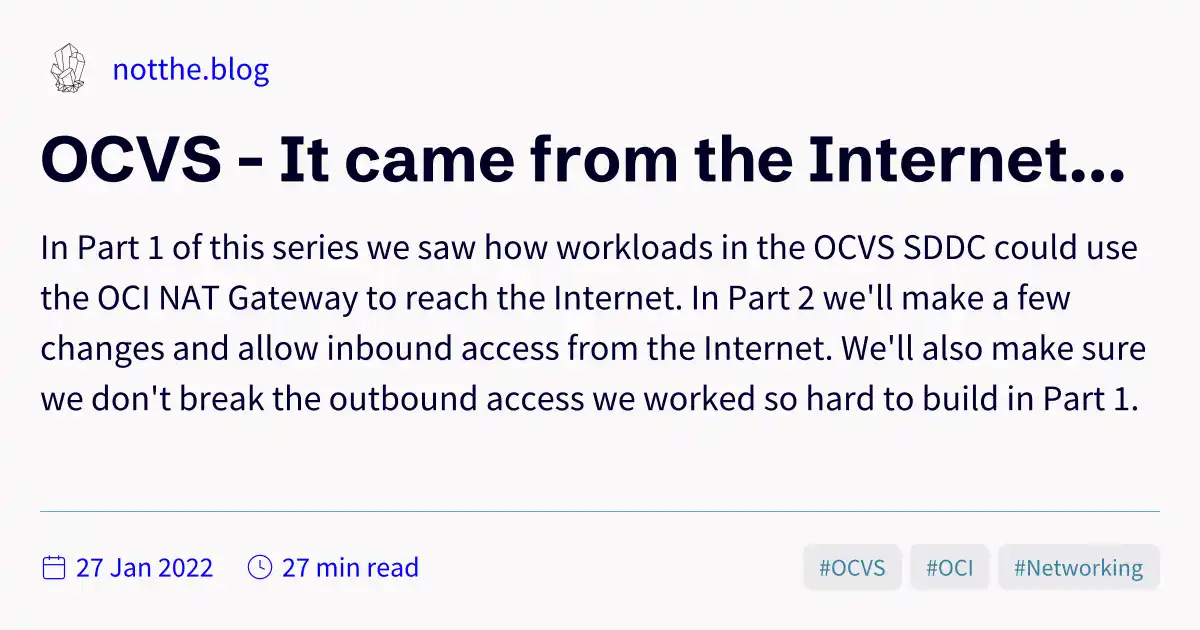 OCVS - It came from the Internet...