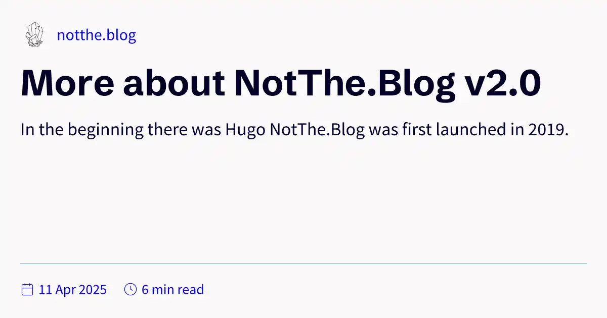 More about NotThe.Blog v2.0